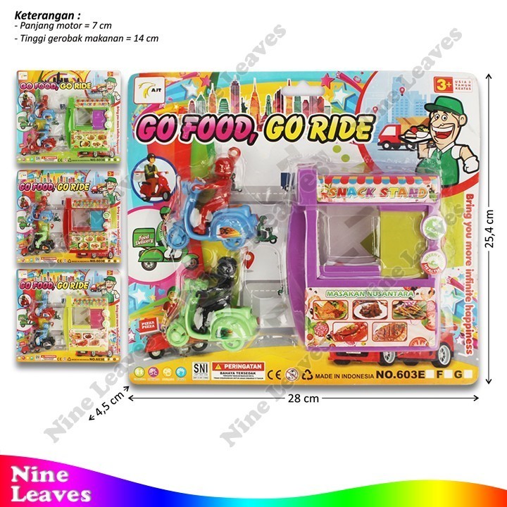 Jual Mainan Anak Gerobak Makanan 14 cm + 2 Pcs Sepeda Motor P/B Go Food ...