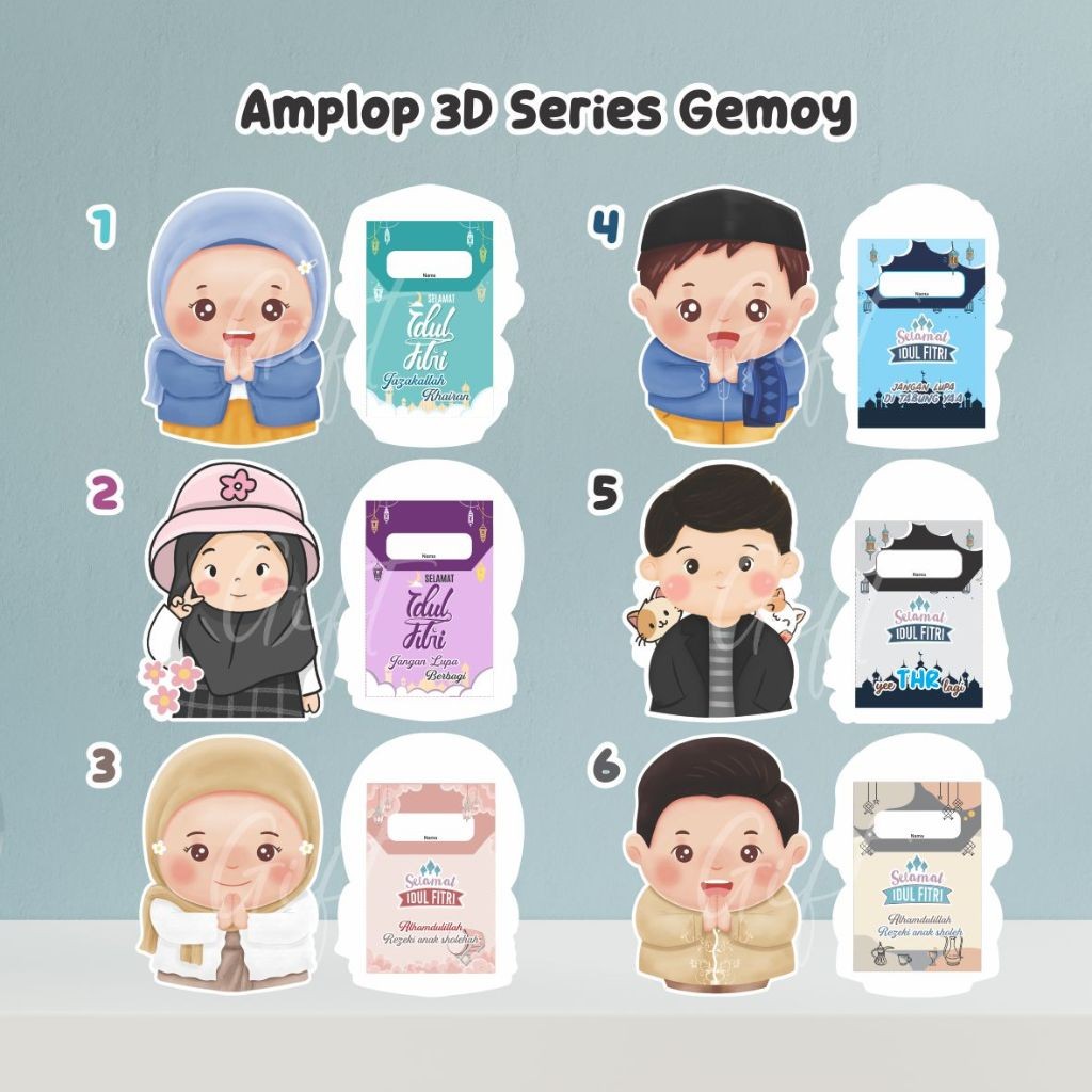 Jual Amplop Lebaran Idul Fitri Karakter 3D Lucu Gemoy 9 Pcs | Shopee ...