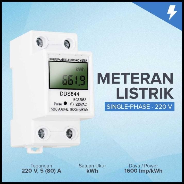 Jual KWH Meter Digital 1 Phase Meteran Pengukur Pemakaian Listrik Din Rail - DDS844 | Shopee ...