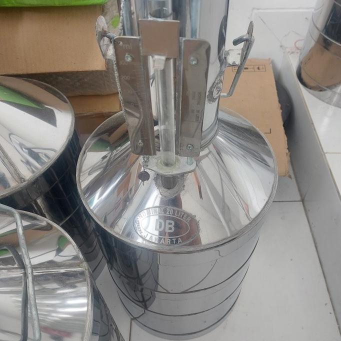 Jual BEJANA UKUR BBM SPBU MERK DB 2O LITER STAINLES STEL KALIBRASI ...