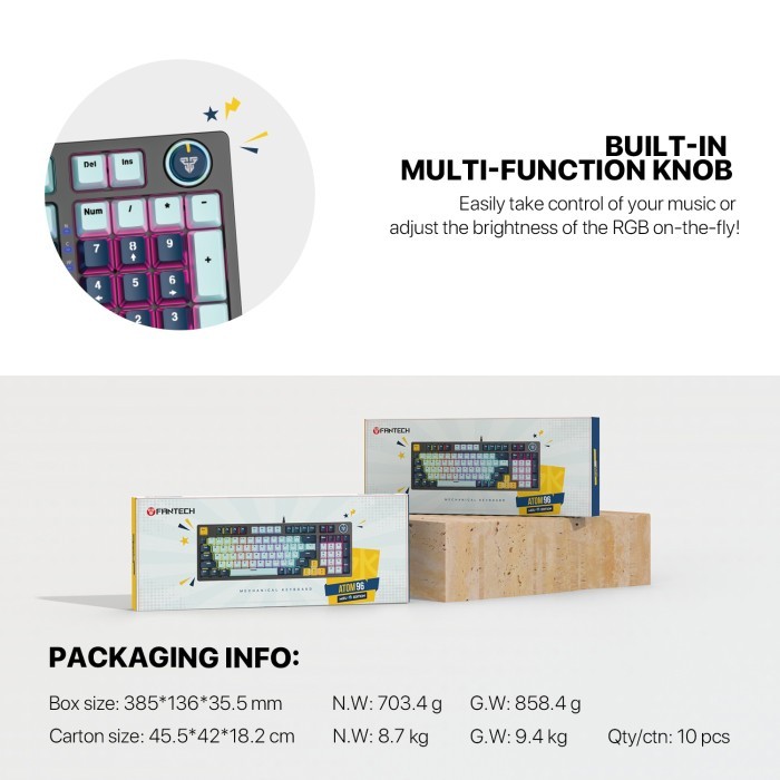 Jual Fantech Atom96 Mk890 V2 Wired Mechanical Gaming Keyboard Mizu Edition | Shopee Indonesia