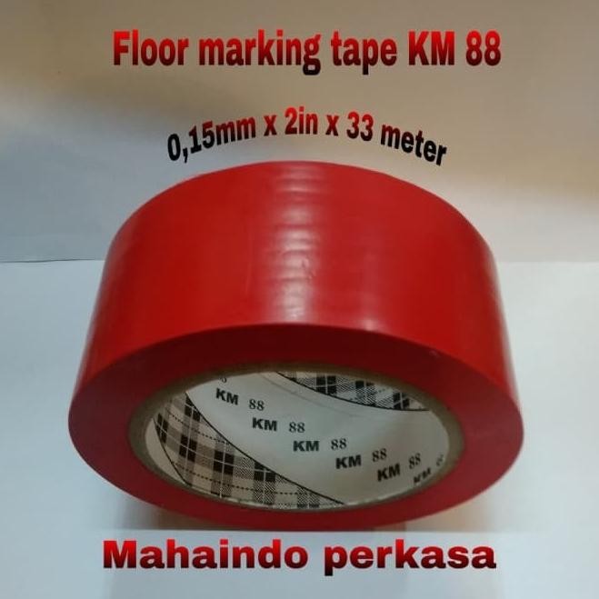 Jual FLOOR MARKING TAPE KM 88 LAKBAN LANTAI MERAH 2"IN X 33 METER ASLI | Shopee Indonesia