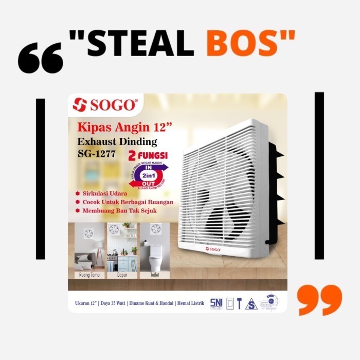 Jual sogo SG 1277 wall exhaust hexos heksos fan dinding 12 inch angin 2 ...