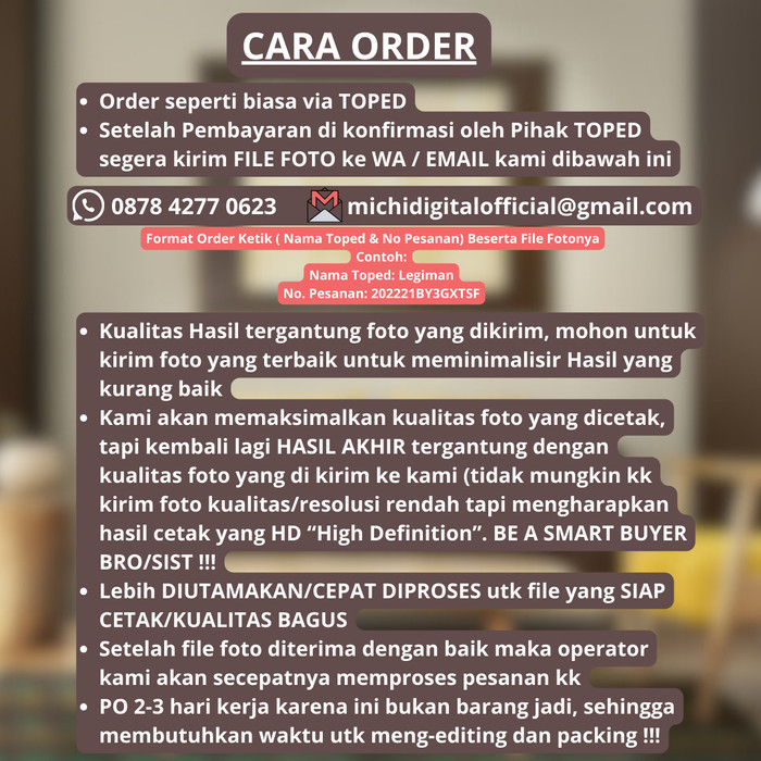 Jual Cetak Foto Custom 24R 60X90 Cm + Bingkai Fiber Anti Jamur / Cetak ...