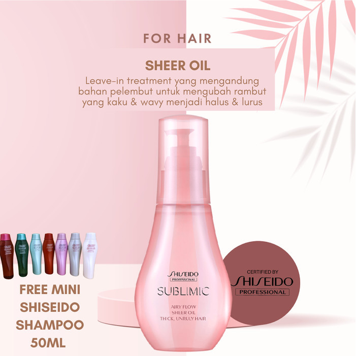 Jual Serum Shiseido Sheer Oil AIRY FLOW Thick Unruly Hair LeaveIn Treatment | Shopee Indonesia