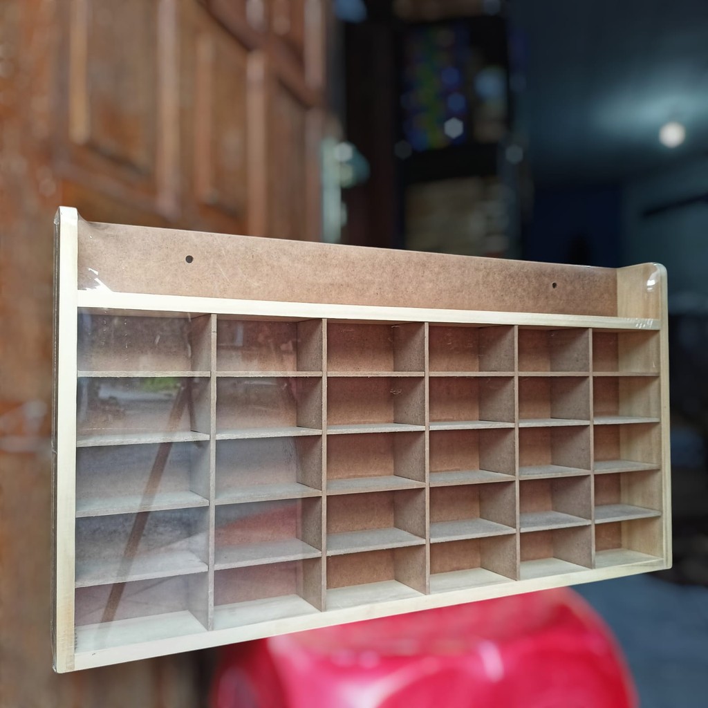 Jual Rak Hot Wheels Isi 30 Slot Natural Kayu 1:64 Bahan Kayu Bisa ...