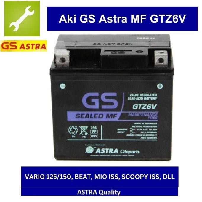 Jual Accu / Aki Gs Astra Gtz6V | Shopee Indonesia