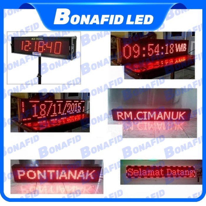 Jual LED Running Text 100 cm x 20 cm Moving Sign Warna Merah Indoor ...
