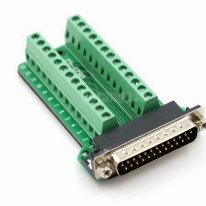 Jual DB25 Male to 25 Pin Plug Breakout Board Terminal Connector Screw ...