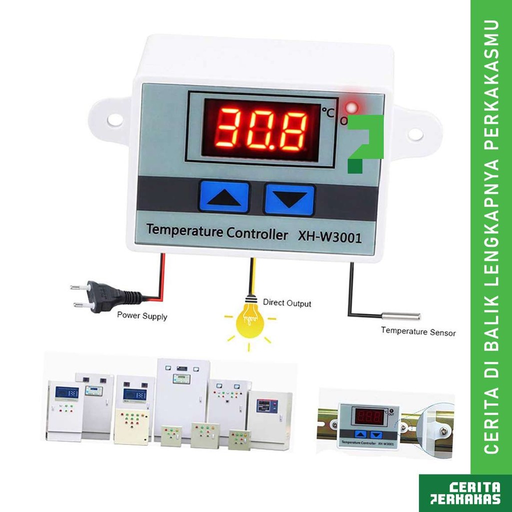 Jual digital Thermostat XH W3001 CP / Termostat Mesin Penetas Telur / Pengatur Suhu Tetas ...