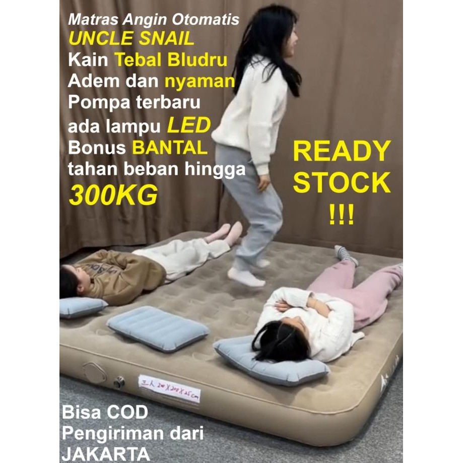Jual Kasur Matras Angin Uncle Snail Pompa Otomatis Extra Bed 300Kg Vs ...