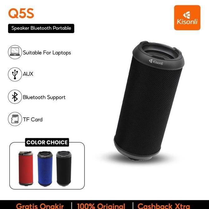Jual Speaker Bluetooth Wireless Portable Kisonli Q5S Dual Bass Dengan ...