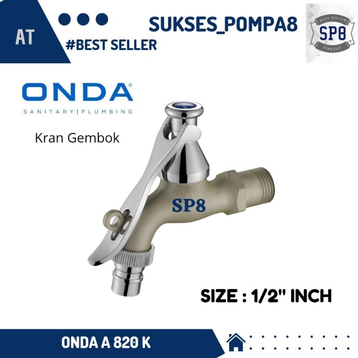 Jual Harga Murah Kran Air Taman ONDA 1/2" Inch A820K Gembok / Keran Air ...