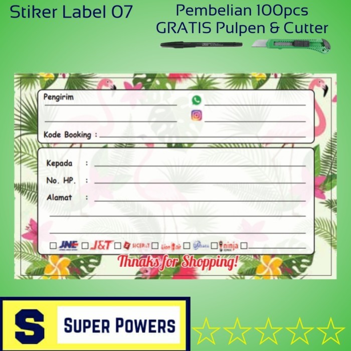 Jual Stiker Pengiriman / Stiker Label Pengiriman Online Shop Summer ...