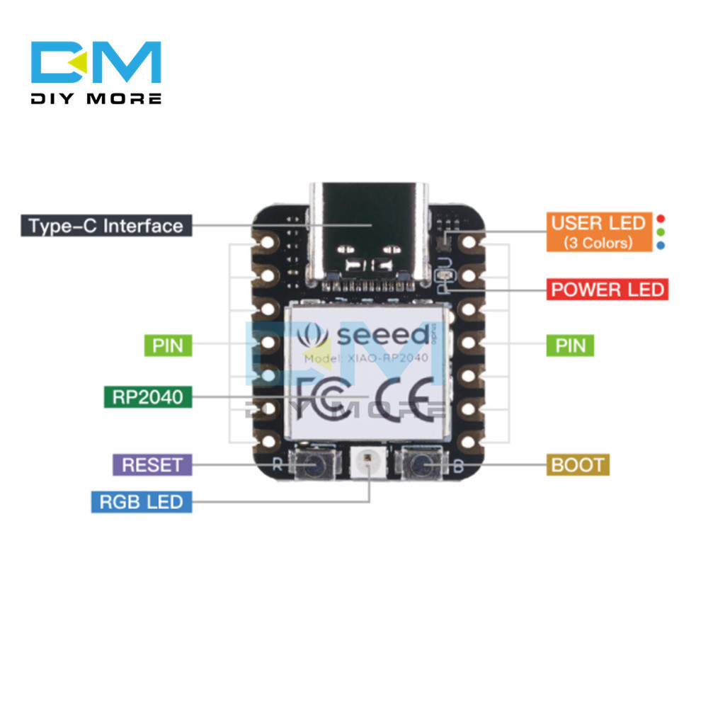 Jual Type C Seeeduino Xiao 2040 Microcontroller Cortex M0 Nano 133mhz Spi I2c Uart Interface