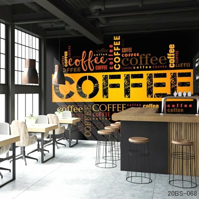 Jual Wallpaper Dinding 3D Custom Cafe Coffee Shop/ Kafe Kopi (20Bs-068 ...