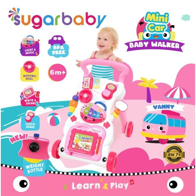 Jual Sugar Baby - Mini Car Push Walker Baby Walker (with Weight Bottle ...