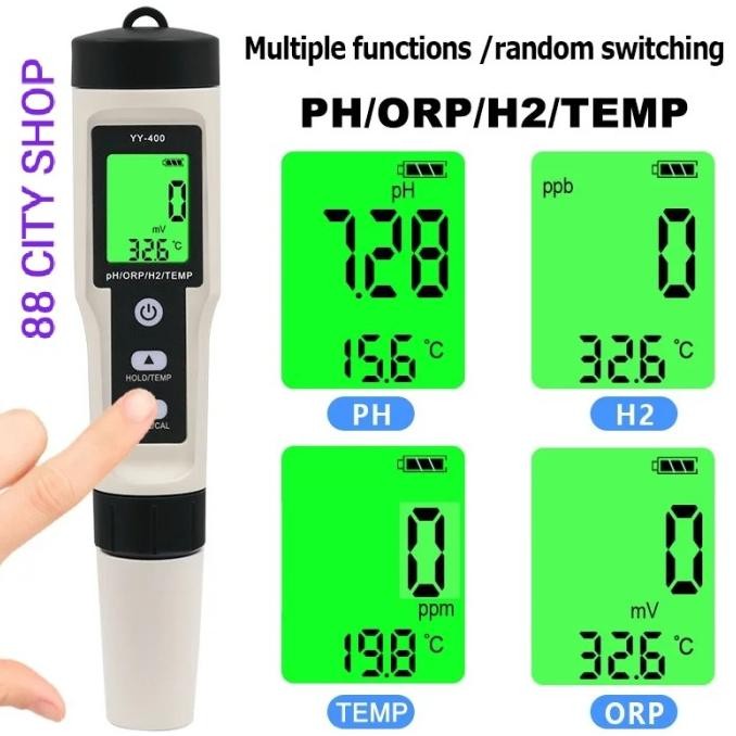 Jual HYDROGEN METER TESTER H2 PH ORP TEM WATER QUALITY TESTER 4 IN 1 ...