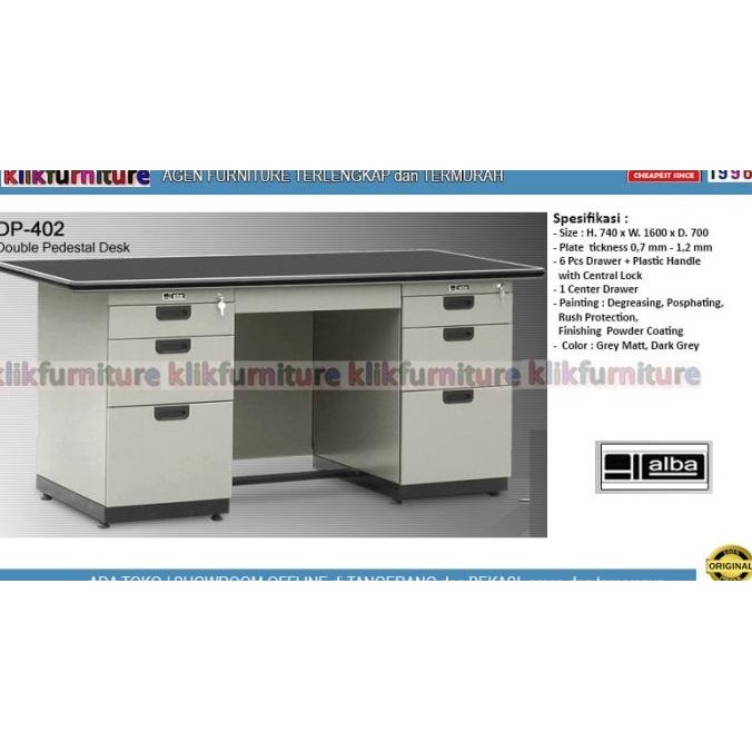 Jual DP 402 ALBA Meja Tulis Kantor Laci Besi | Shopee Indonesia