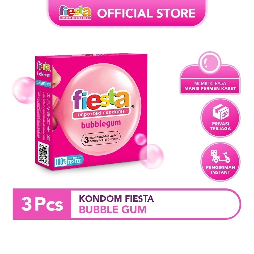 Jual PROMO COD KONDOM FIESTA BUBBLE GUM ISI 3 PCS MURAH | Shopee Indonesia