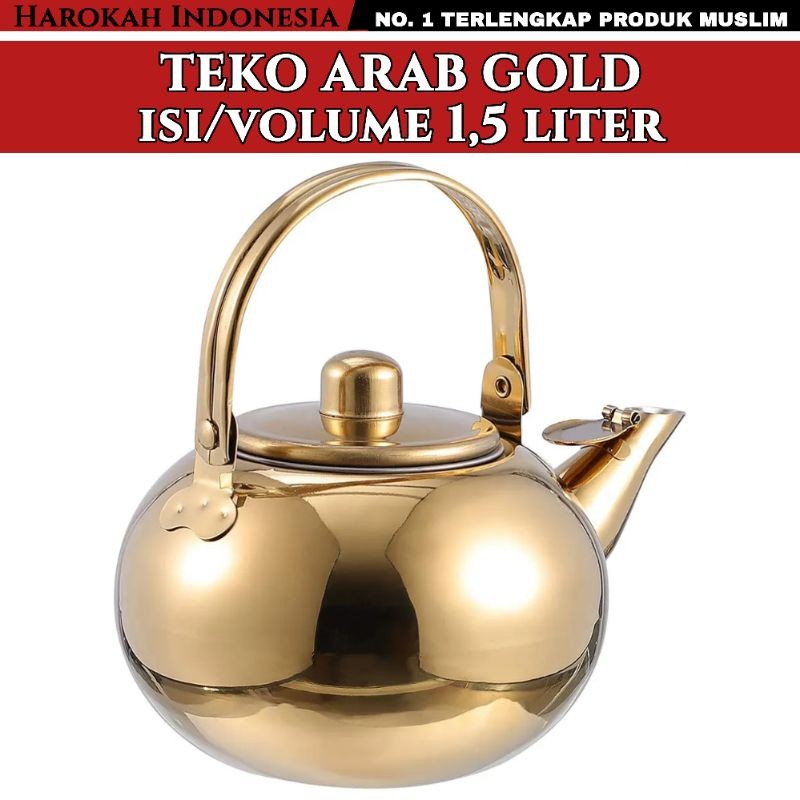 Jual Teko Air Zamzam Kettle Aladdin Emas / Gold Ceret Khas Arab Oleh ...