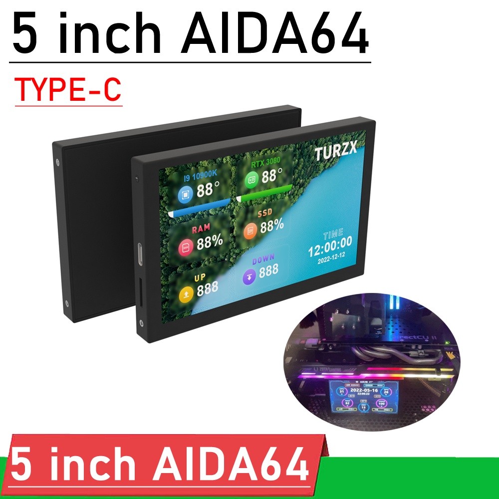 Jual Layar Monitor LCD IPS 5 Inci USB TYPE-C AIDA64 Sasis Layar ...