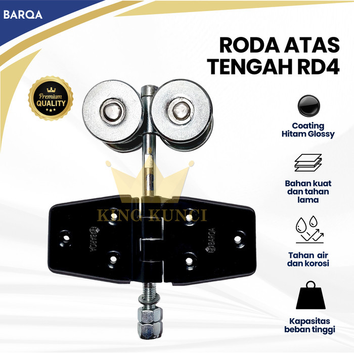 Jual Roda atas tengah roda 4 hitam roda pintu garasi sliding kayu ...