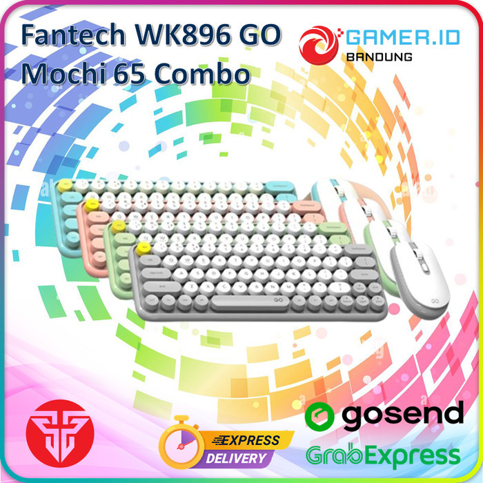 Jual Ready Fantech Go Mochi 65 Wk896 65% Keyboard Mouse Round Keycaps ...