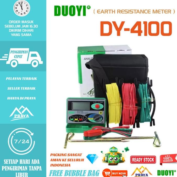 Jual DUOYI DY4100 DIGITAL EARTH RESISTANCE METER MEGGER GROUNDING ...