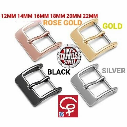 Jual TANG BUCKLE 20 MM 22 MM ROSE GOLD BESI PENGAIT TALI JAM 20MM 22MM ...