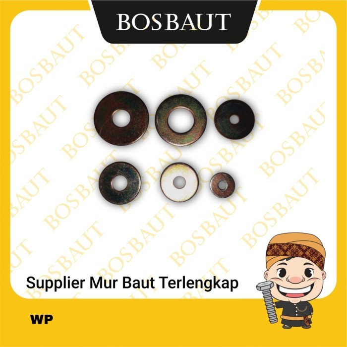 Jual RING PLAT BESI KUNING - WASHER PLAT - PLATE WASHER BESI - WP (1/4 ...