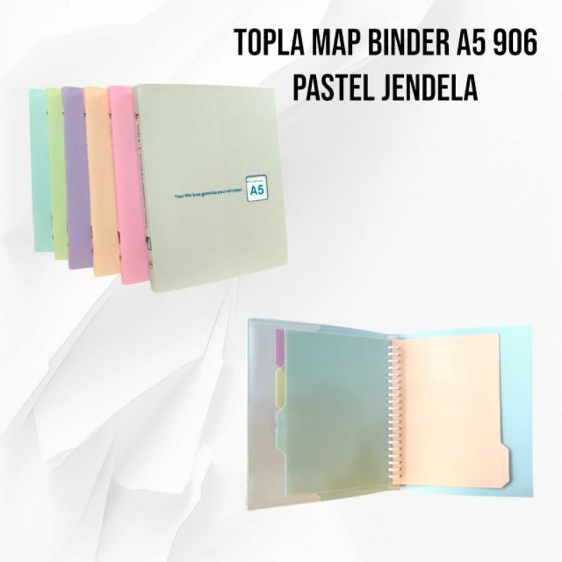Jual topla map binder ukuran A5 Pastel jendela / map binder pastel ...