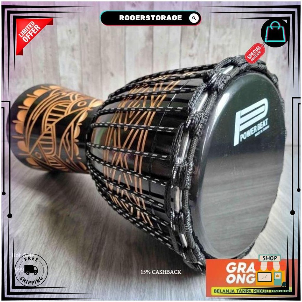 Jual Kendang Jimbe Djimbe Tali Mika 8 Inch Tinggi 40Cm Gendang Head ...