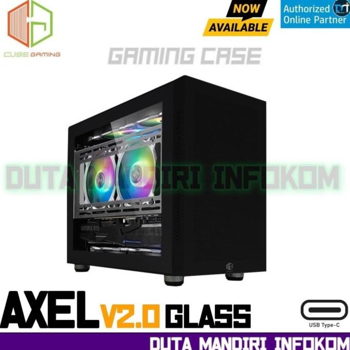 Jual Cube Gaming Axel V2.0 - Tempered Glass Mini-Itx Gaming Case Baru ...