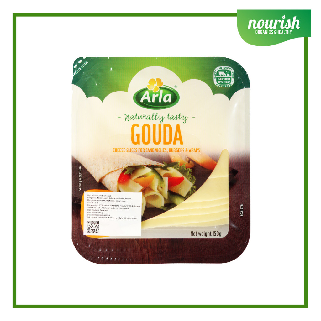 Jual Arla Naturally Tasty GOUDA Cheese Slices / Keju Slice , Halal 150g ...