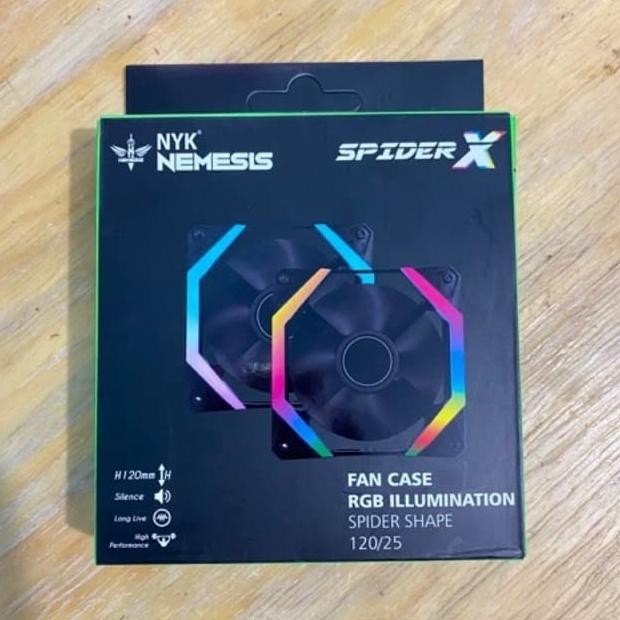 Jual KIPAS PC Komputer CPU Fan Case NYK Nemesis SPIDER X 12cm Gaming ...