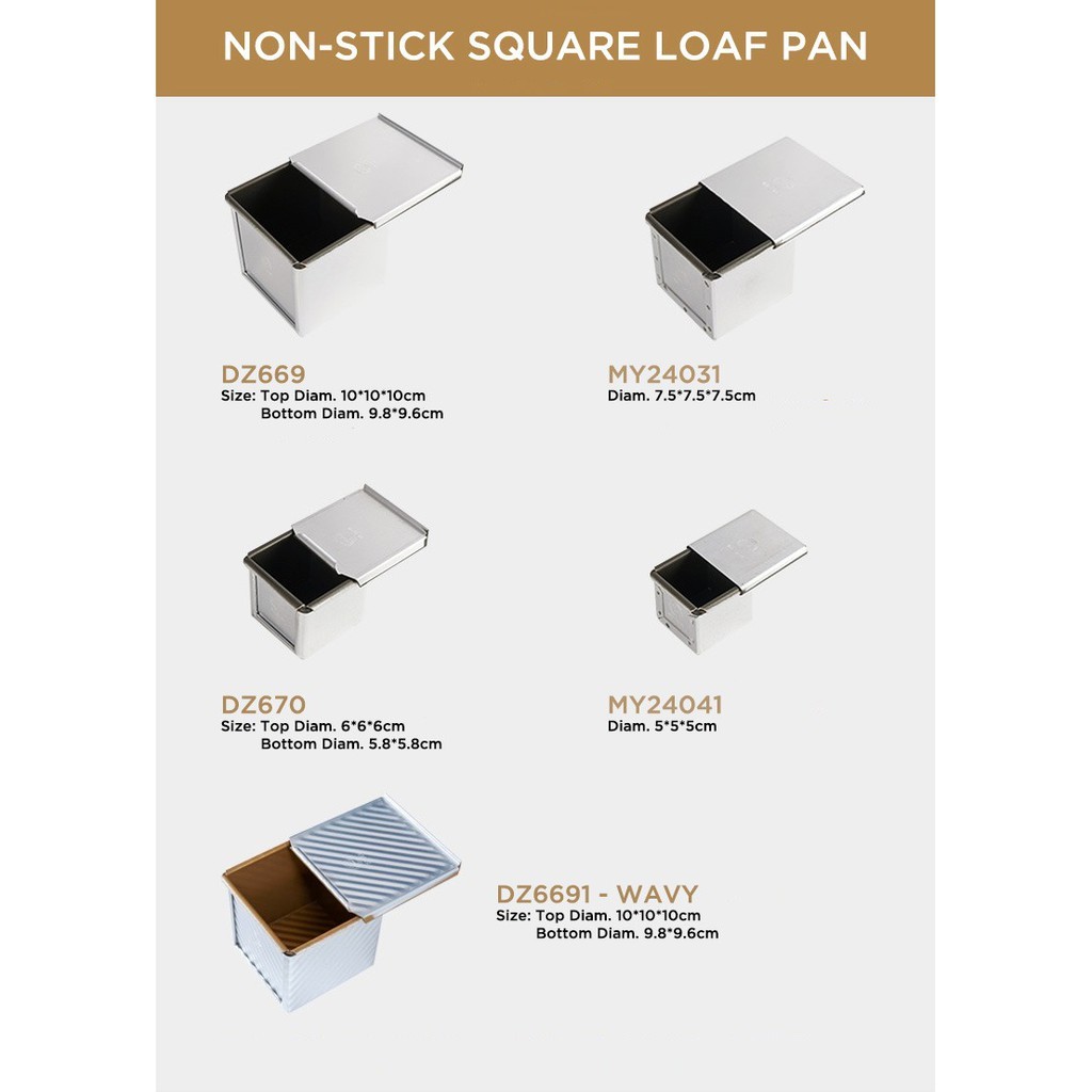 Jual Non-sti Cube Loaf Pan (with Lid) | Shopee Indonesia