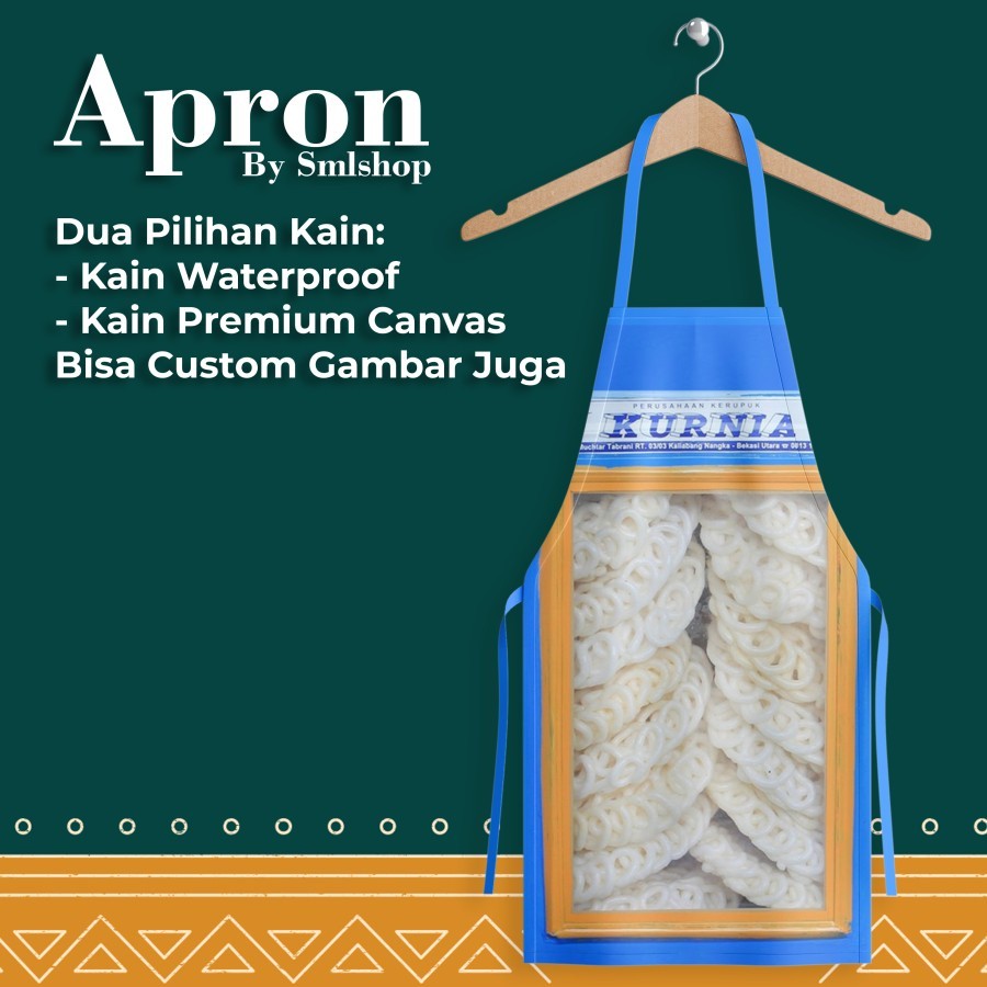 Jual Apron Celemek Barista Waterproof Anti Air Motif Kaleng Kerupuk ...