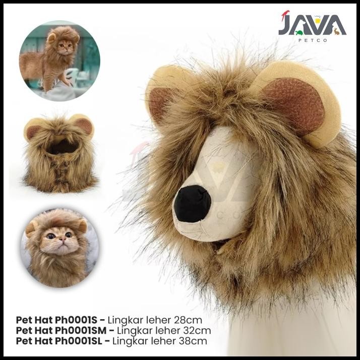 Jual Kostum Kucing Anjing Model Wig Rambut Singa Topi Cat Lion Hair ...