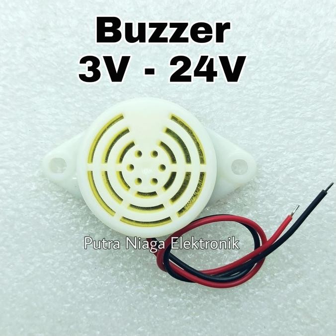 Jual Terbaru Buzzer 3V - 24V Buzer Beep Aktif Putih bisa untuk 5V 6V 9V ...