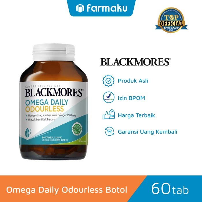 Jual Blackmores Omega Daily Odourless Botol 60 Capsule Minyak Ikan ...