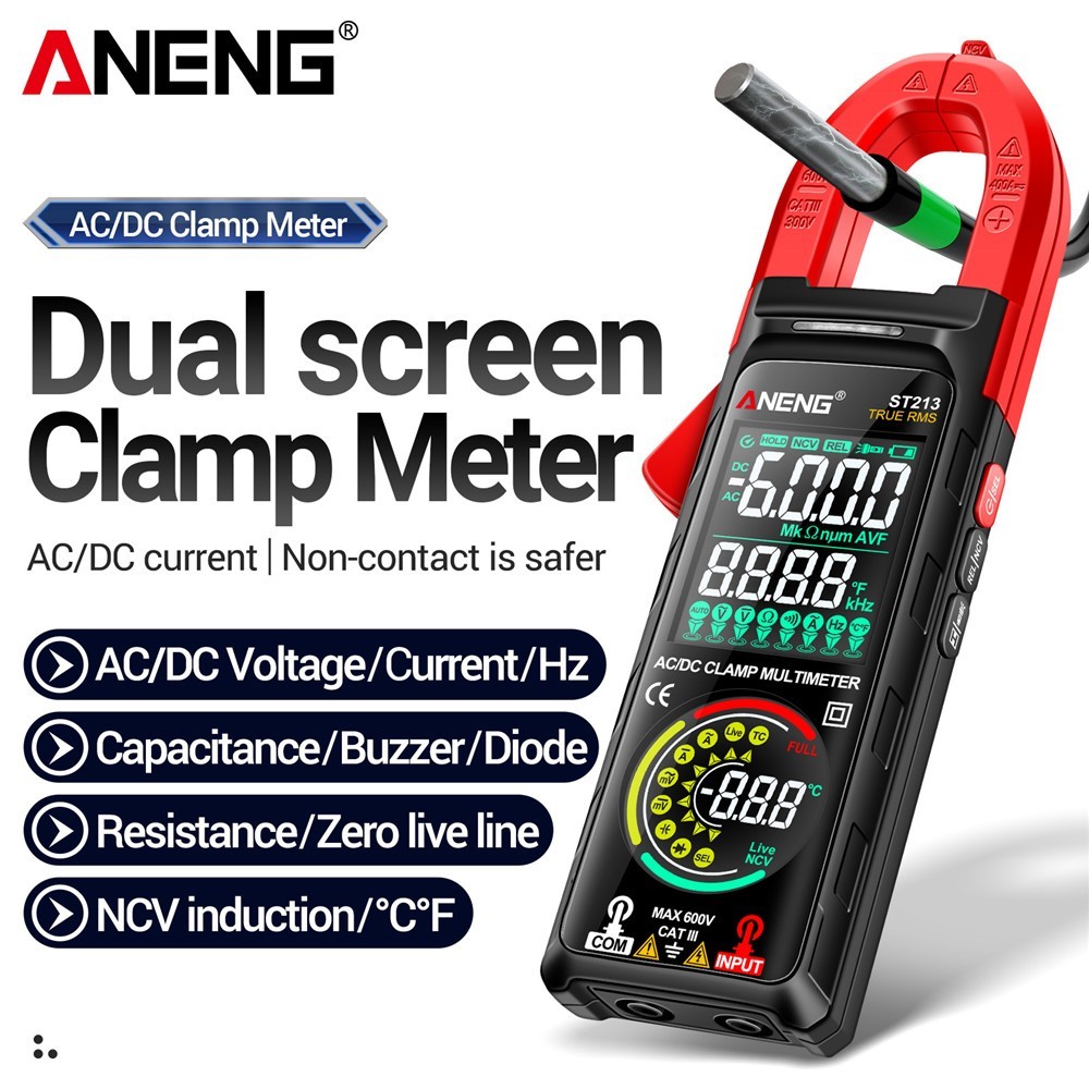 Jual ANENG ST213 Meteran Klem VA Multimeter Layar Tampilan Warna ...
