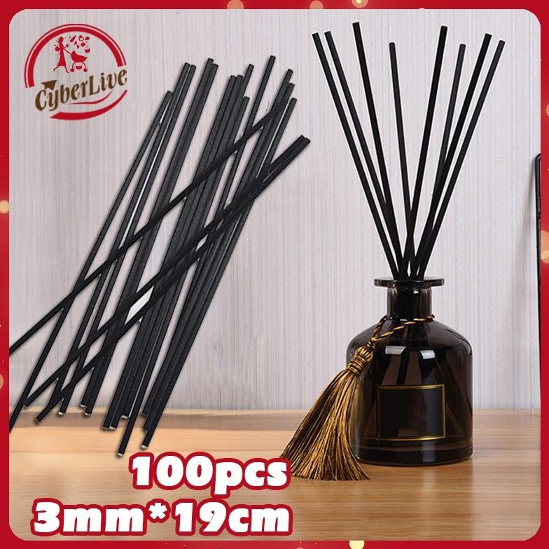 Jual Vw | 100Pcs Stik Fiber 19Cm Difuser Stick Diffuser Hitam ...
