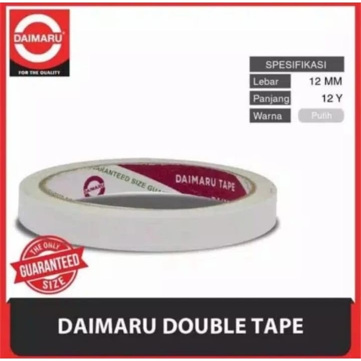 Jual DAIMARU - Double Tape 0,5 inch (12mm x 12 yard) & 1 inch (24mm x12 yard) | Shopee Indonesia