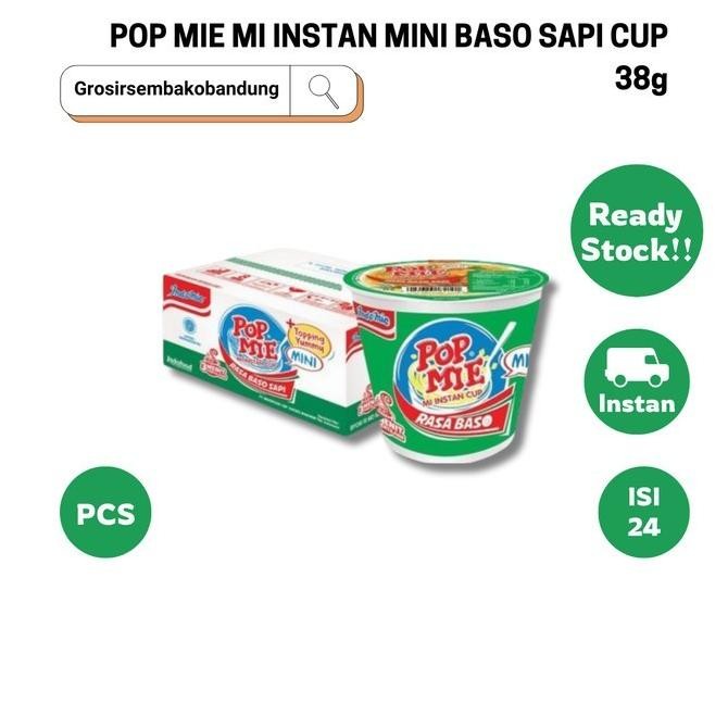 Jual POP MIE MI INSTAN MINI BASO SAPI CUP 38g - 1 Dus - Kota Bandung ...