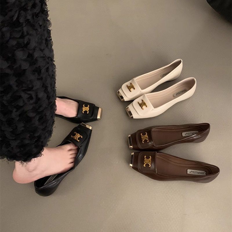 Jual Korean Style Sense of Design Low-Cut Pumps Small Leather Shoes ...