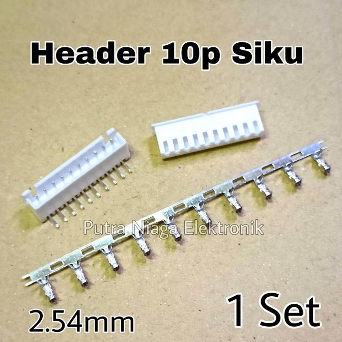 Jual Update (1 Set) Konektor Header Siku 10 Pin 2.54mm JST XH 10p 2 ...