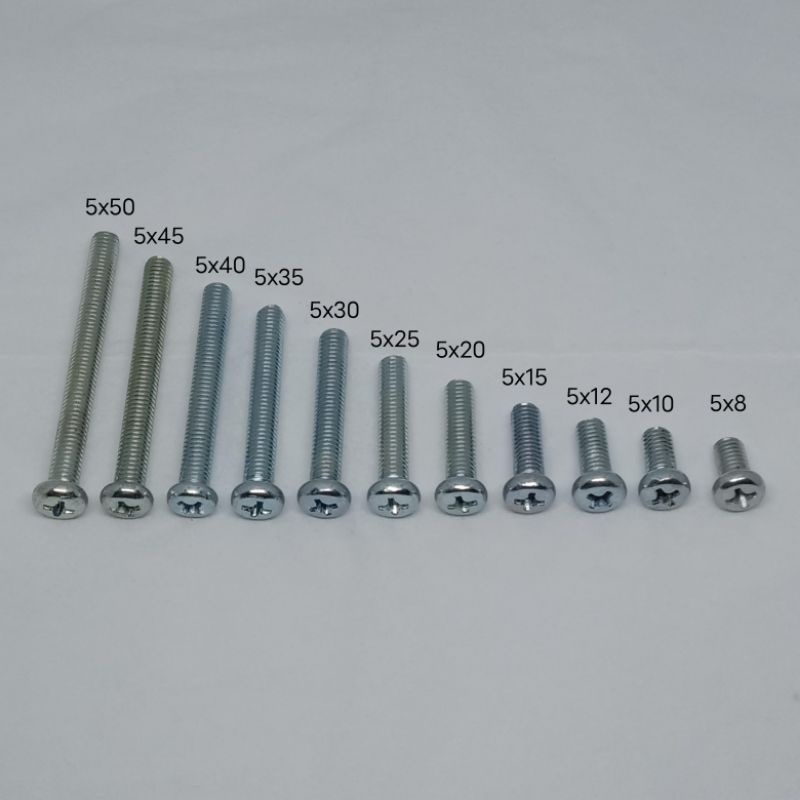 Jual Baut JP M5 Baut Kepala Obeng (+) diameter 5mm panjang 0,8cm sampai 5cm | Shopee Indonesia