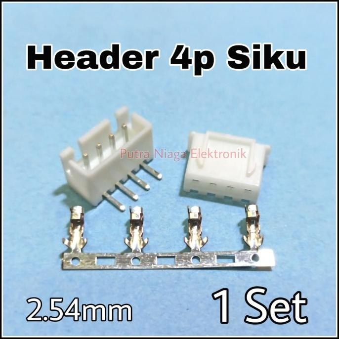 Jual Baru (1 Set) Konektor Header Siku 4 Pin 2.54mm JST XH 4p Male ...