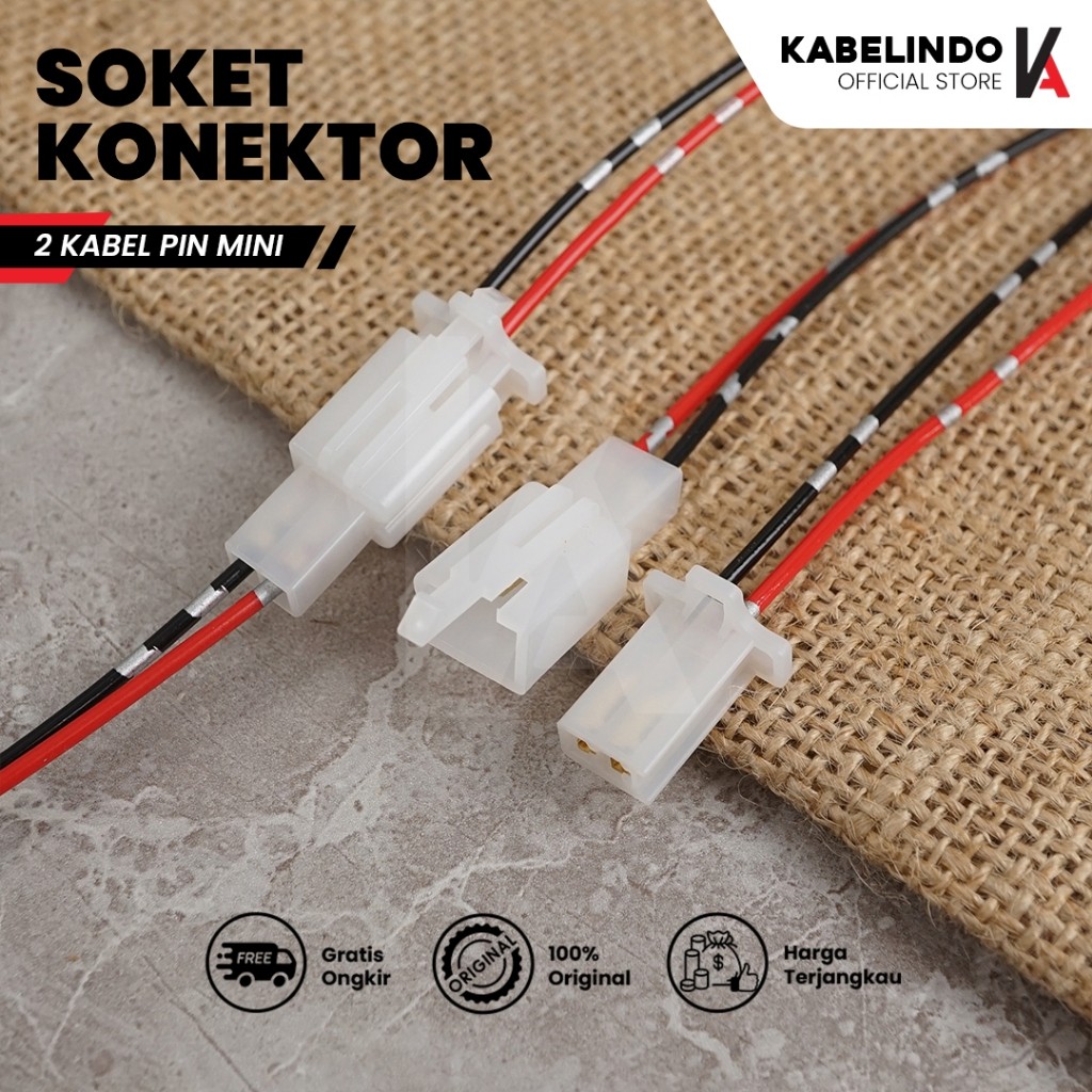 Jual SOKET SAMBUNG 3 PIN KECIL / MINI SOCKET KABEL KONEKTOR MOBIL MOTOR ...